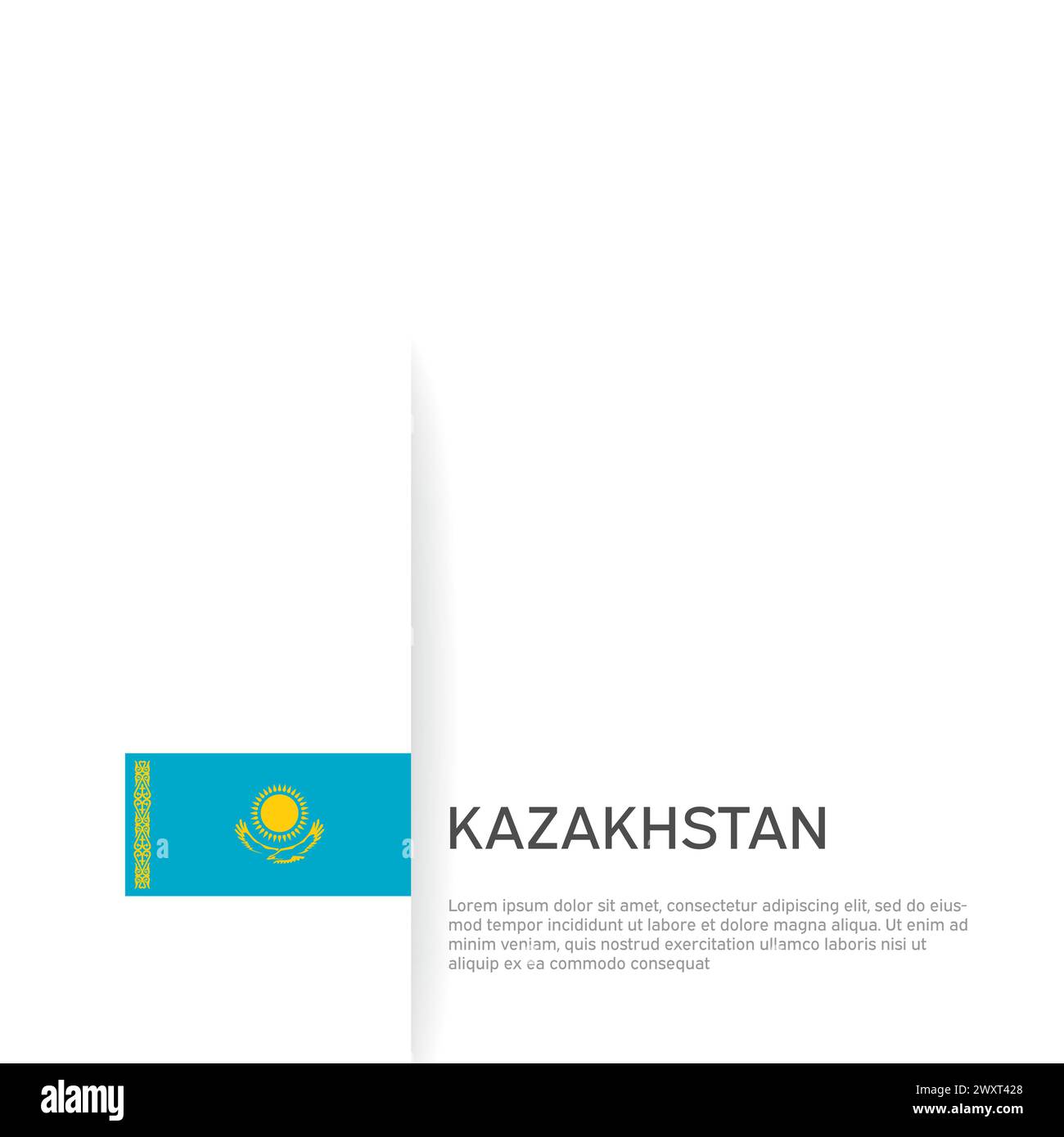 Kazakhstan flag background. State patriotic kazakh banner, cover ...