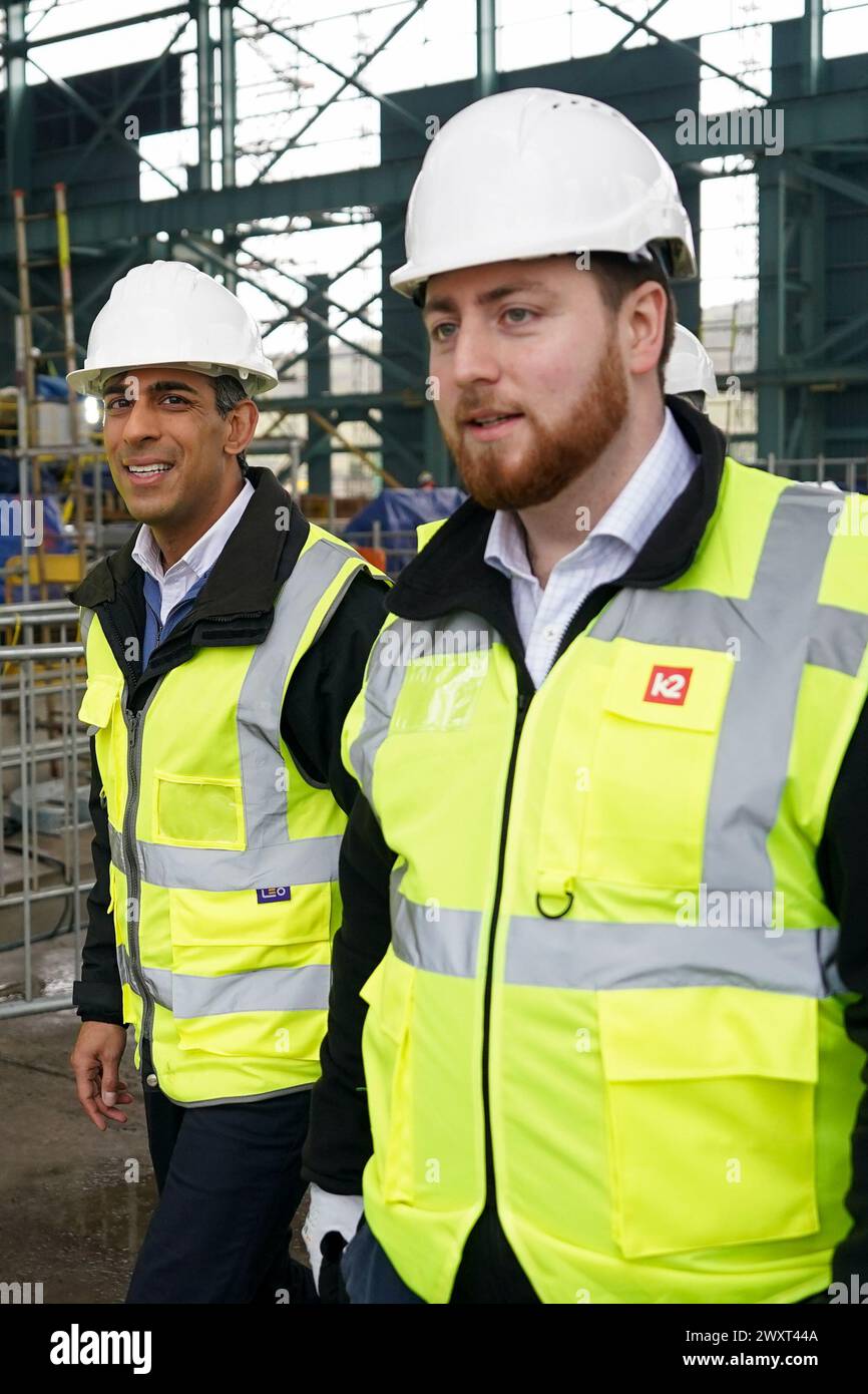 Prime Minister Rishi Sunak visits SeAH steel Holding's construction of ...
