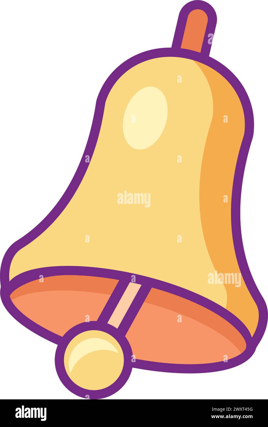 Ringing Golden Church Bell Bright Minimalistic Illustration For Design Of Festive Easter Banner
