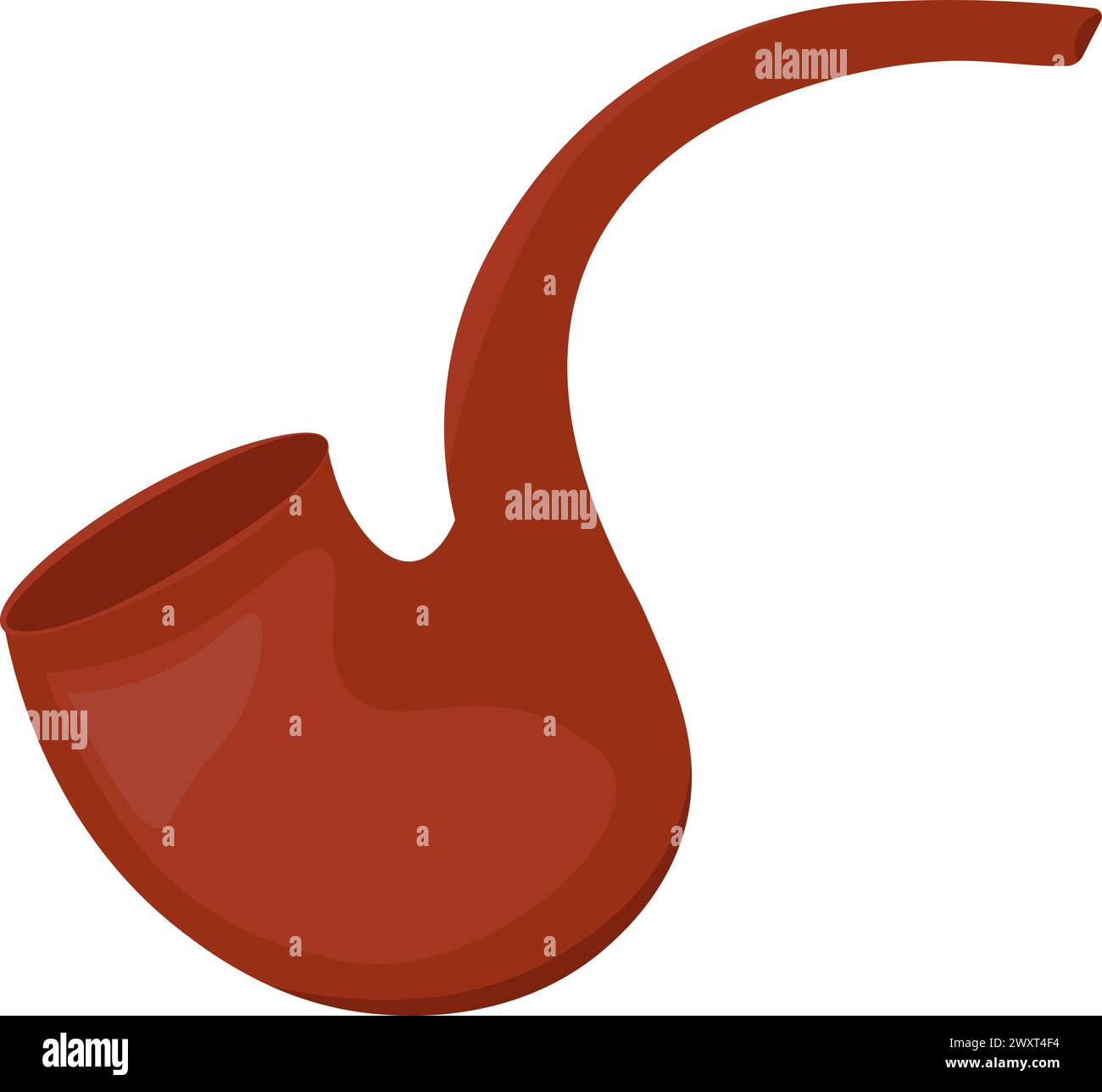 Curved smoking wooden pipe. Magical accessory of fairy tale gnome ...