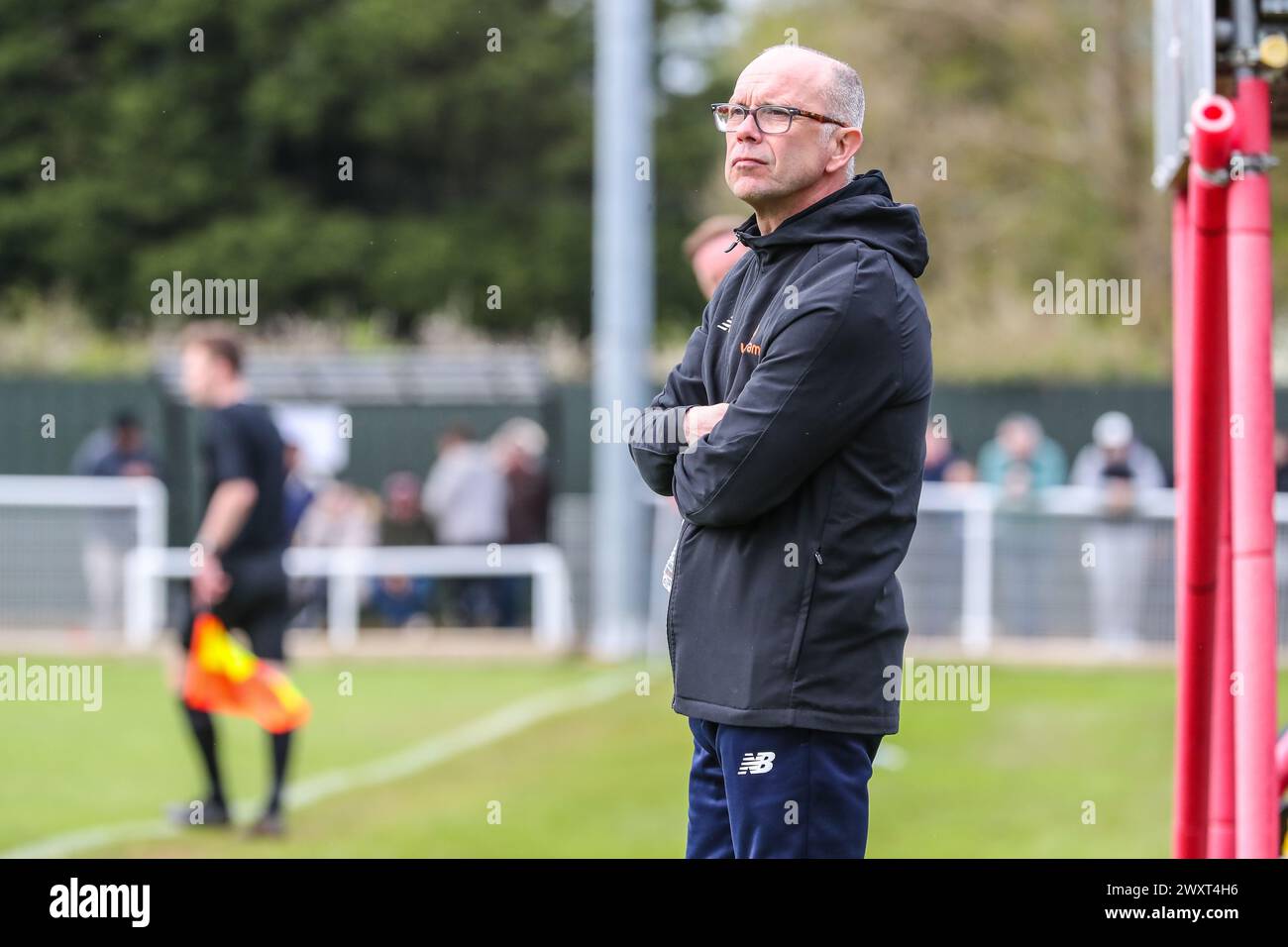 Tamworth’s manager Andy Peaks looks on from the sideline as his side ...