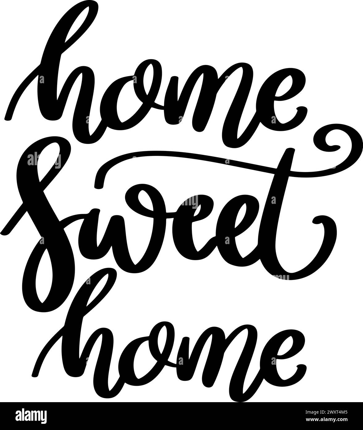 Home sweet home. Lettering phrase isolated on white background. Design ...