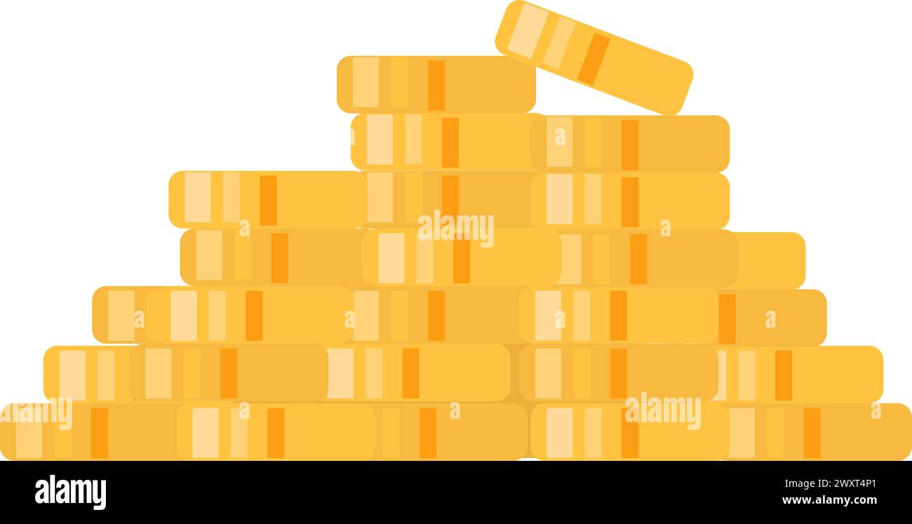 Cartoon gold treasure isolated golden pile Stock Vector Images - Alamy