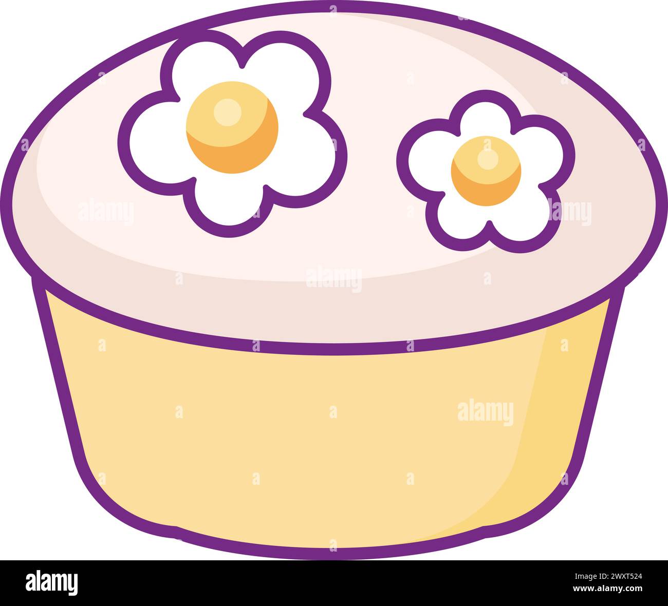 Delicate milky Easter dessert. Bright minimalistic illustration for ...