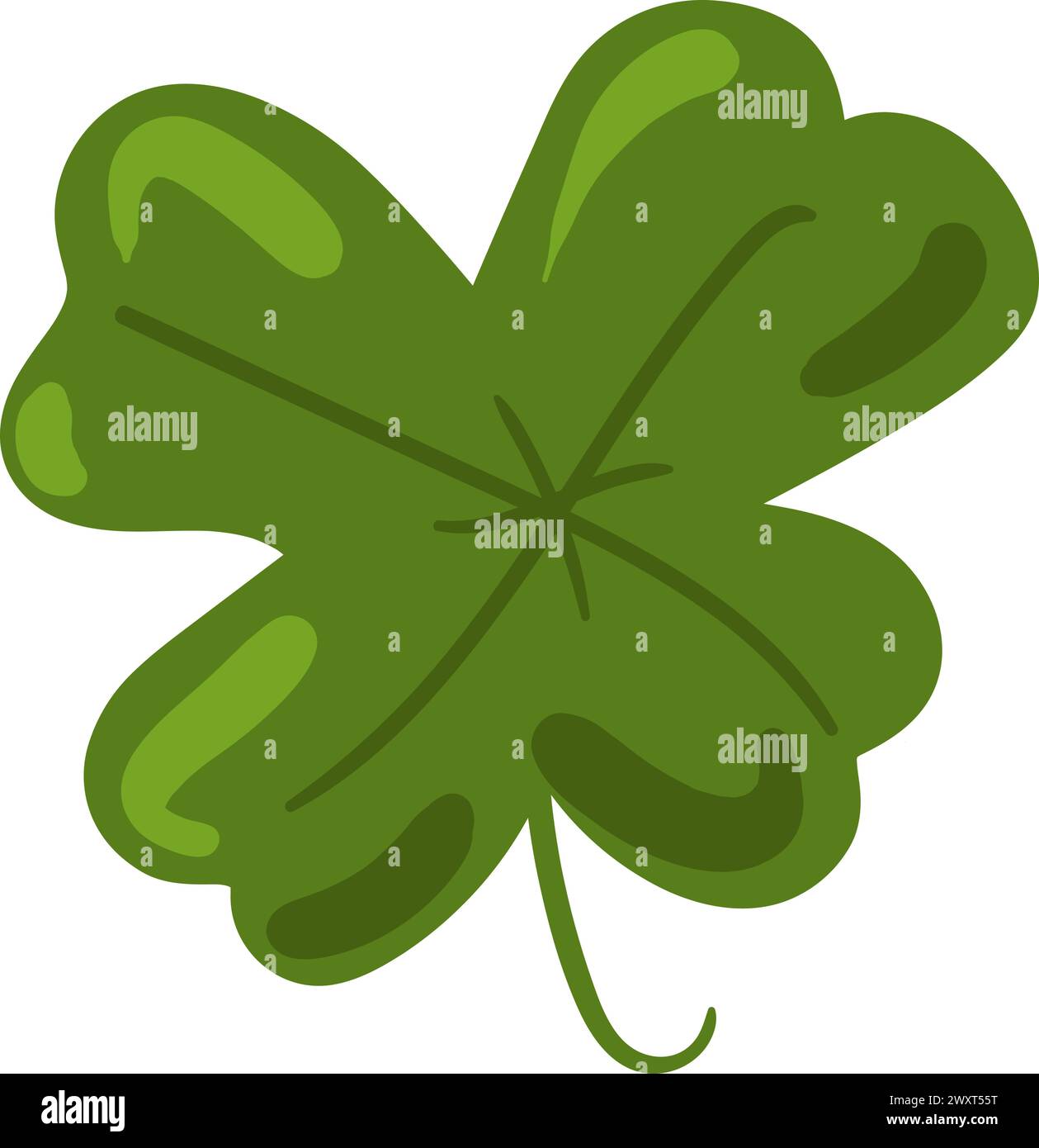 Four leaf clover symbol of good luck and prosperity. Strangely shaped ...