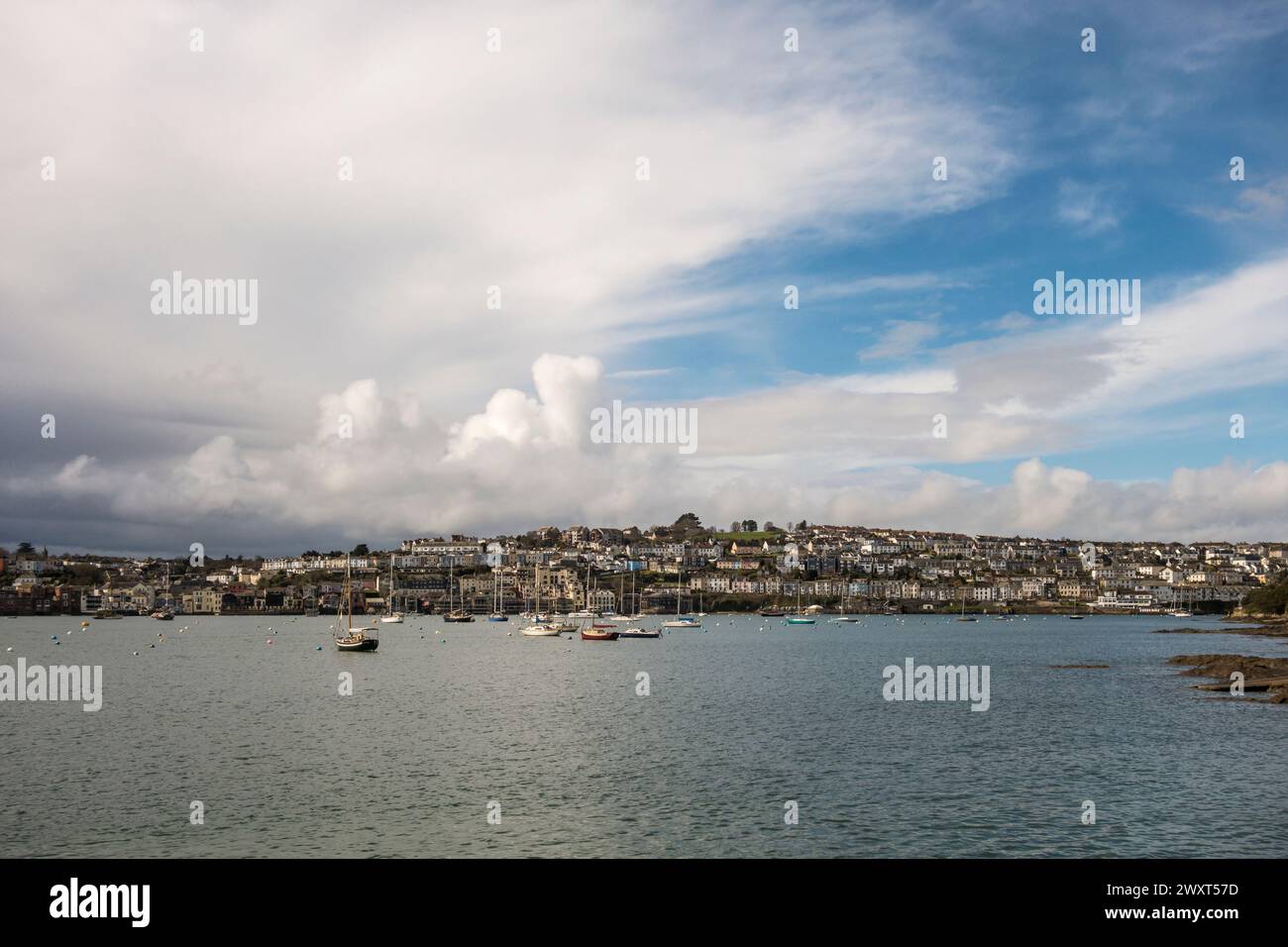 The town and harbour of Falmouth, Cornwall, UK, seen from the little ...