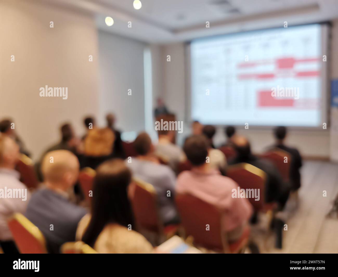 Audience listens lecturer conference hall hi-res stock photography and ...