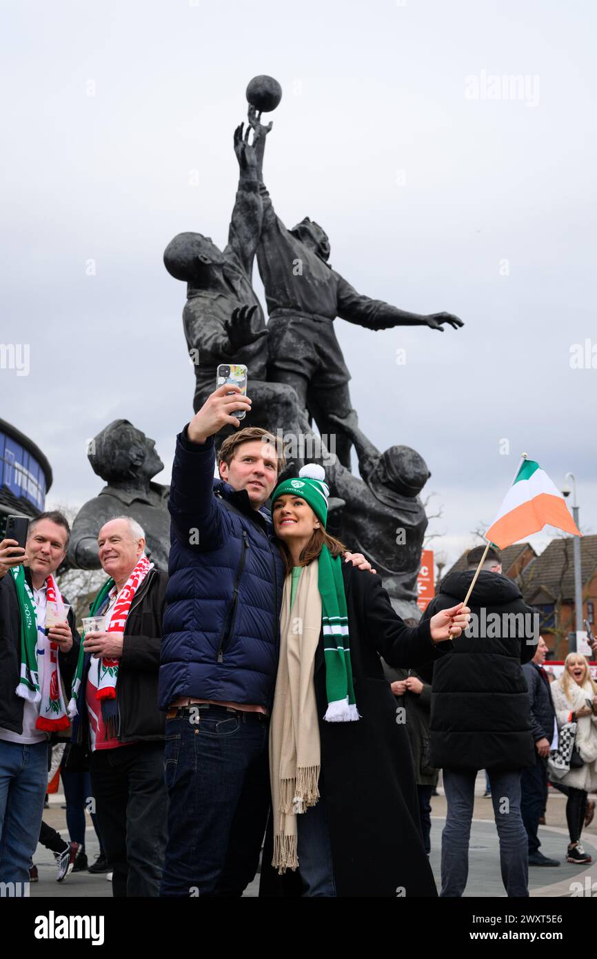9th March 2024, London, UK: Travelling Irish rugby fans arrive at ...