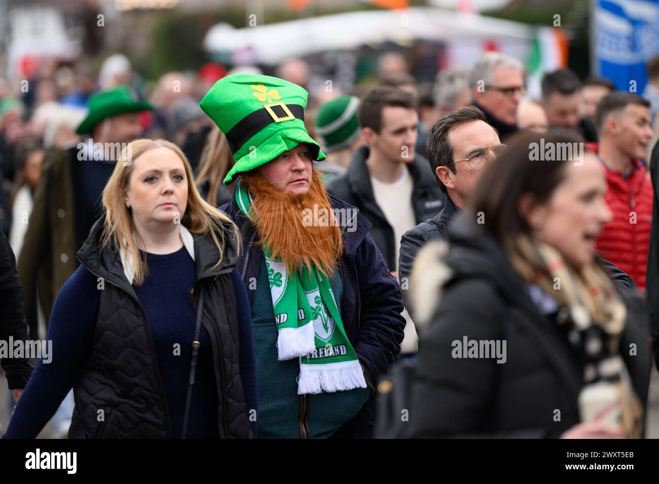 9th March 2024, London, UK: Travelling Irish rugby fans arrive at ...