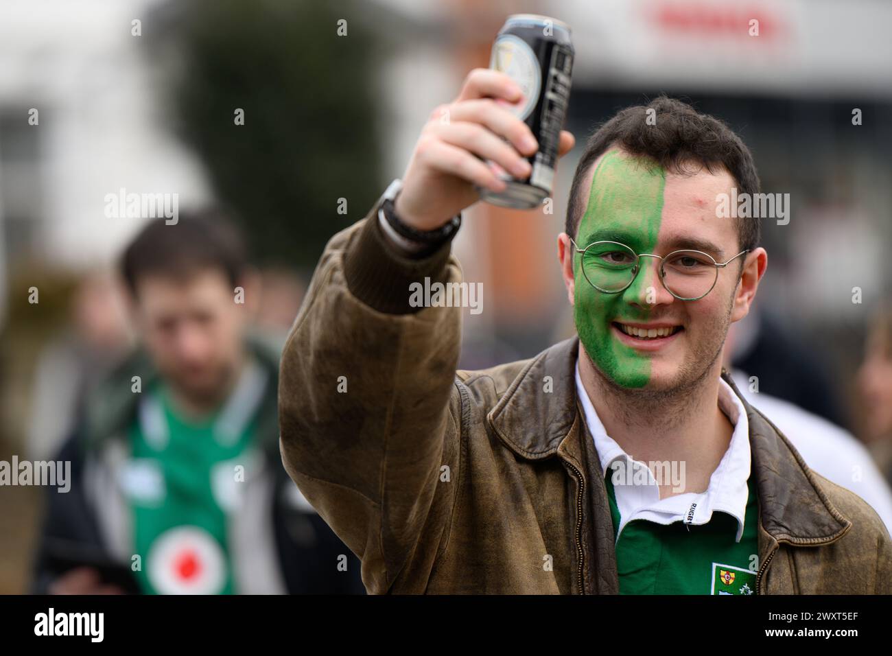 9th March 2024, London, UK: Travelling Irish rugby fans arrive at ...