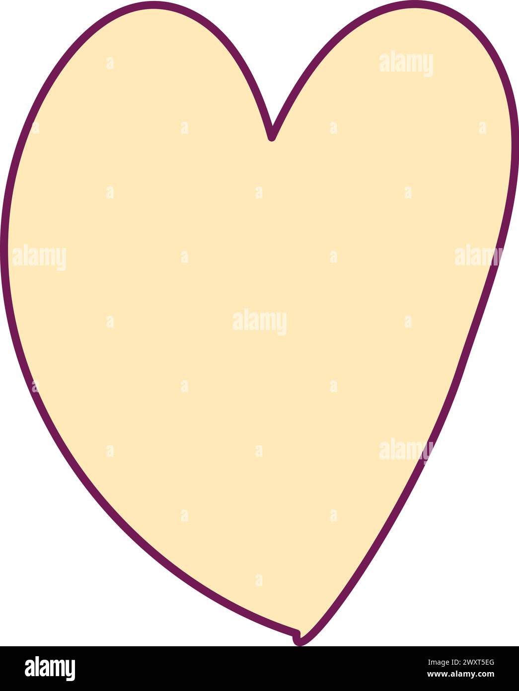 Yellow Cartoon Hand Drawn Vector Heart Element Stock Vector Image & Art ...