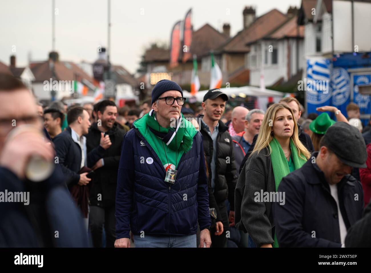 9th March 2024, London, UK: Travelling Irish rugby fans arrive at ...