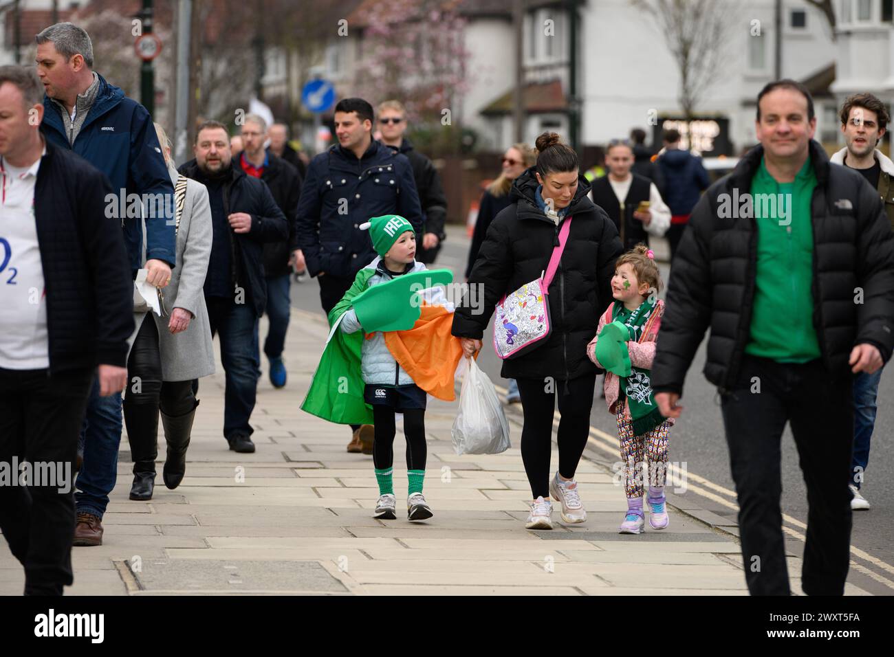 9th March 2024, London, UK: Travelling Irish rugby fans arrive at ...