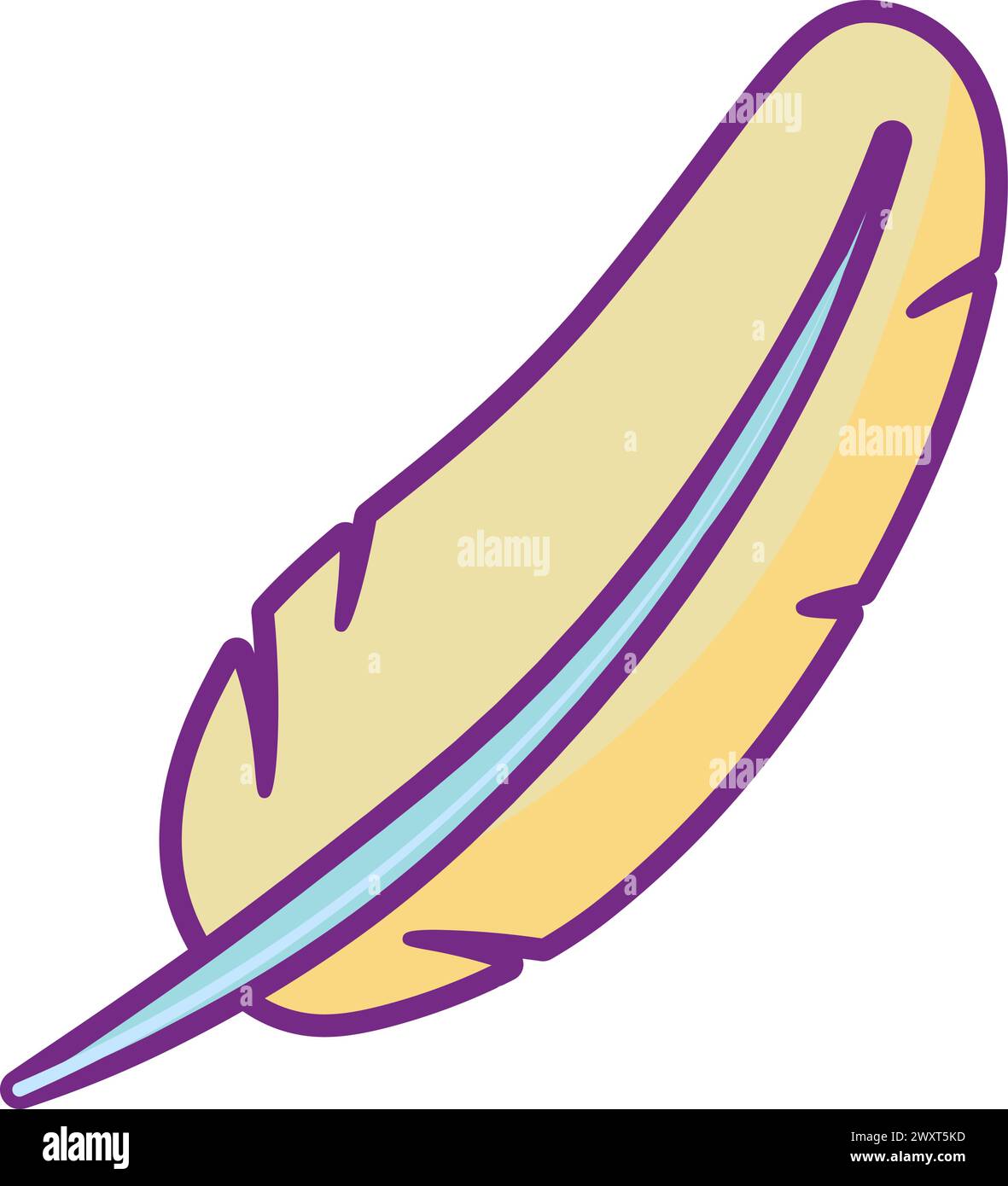 Cartoon vector outline flat feather Stock Vector Image & Art - Alamy