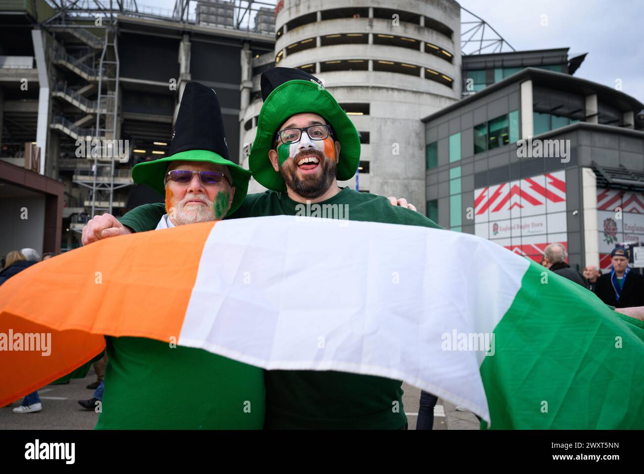 9th March 2024, London, UK: Travelling Irish rugby fans arrive at ...
