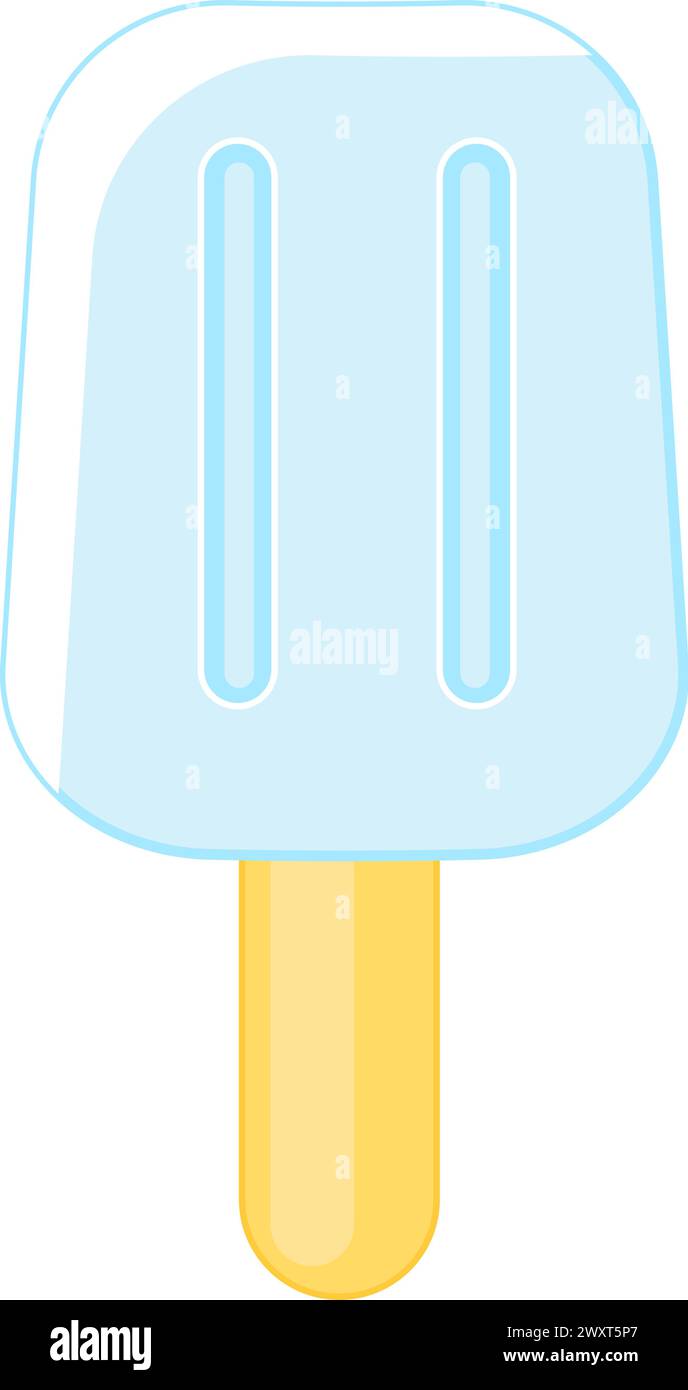 Frozen glazed popsicle on stick. Summer refreshing treat coated with ...