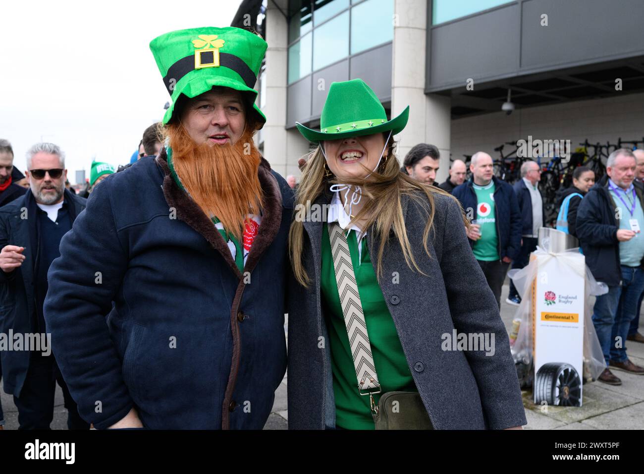 9th March 2024, London, UK: Travelling Irish rugby fans arrive at ...