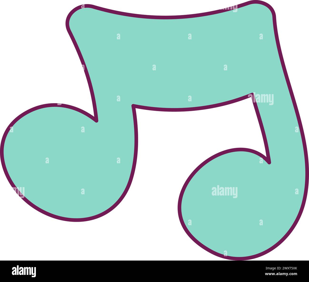 Double musical summer song note. Bright illustration for design of ...