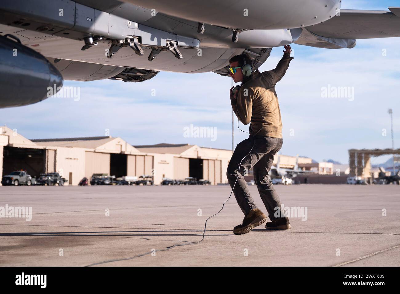 U.S. Air Force Senior Airman Skyler McClain, a crew chief, assigned, assigned to the 492nd ...