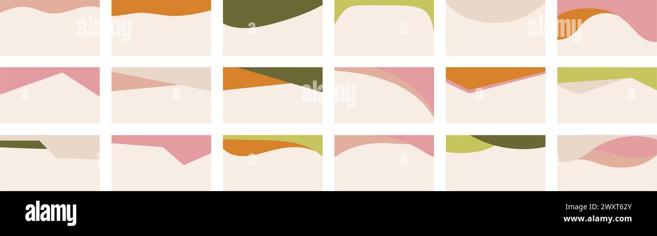 Assortment of different shapes for website headers or footers in modern ...