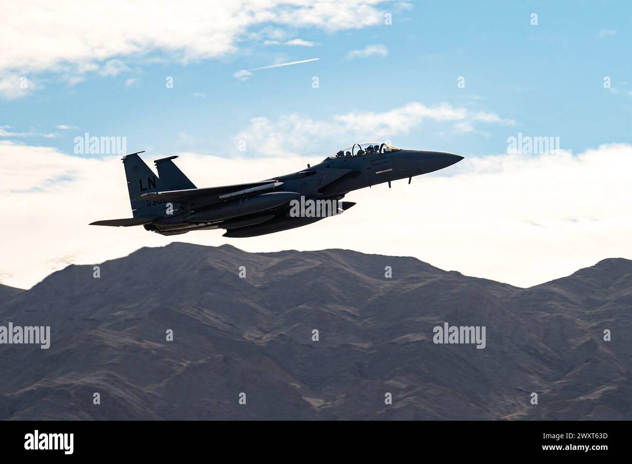 An F-15E Strike Eagle assigned to the 48th Fighter Wing, RAF Lakenheath ...