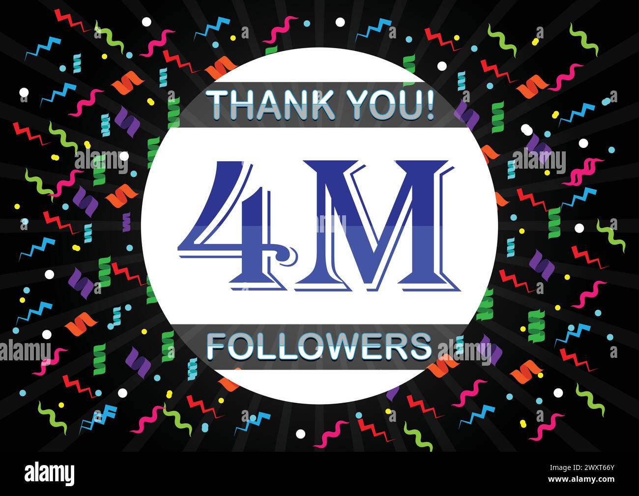 Thank you 4m followers Stock Vector Images - Alamy