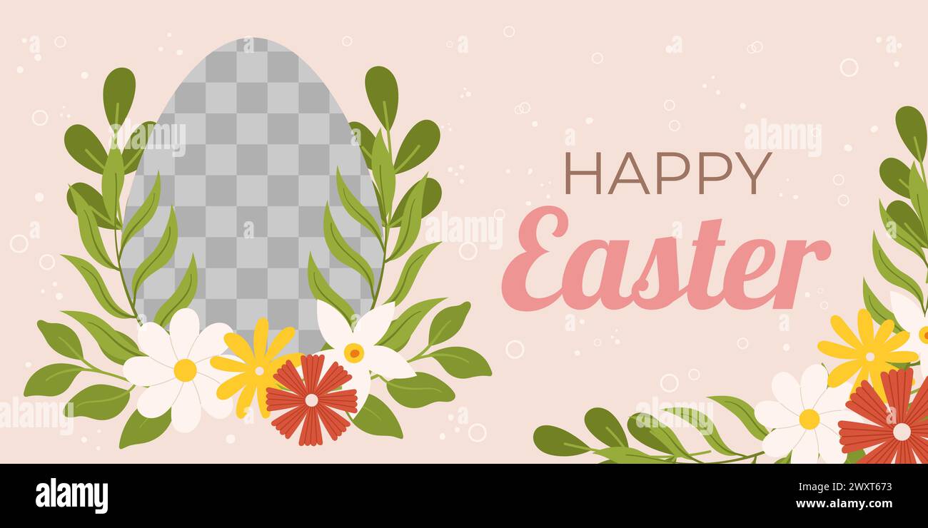 Easter horizontal background template. Design for celebration spring ...