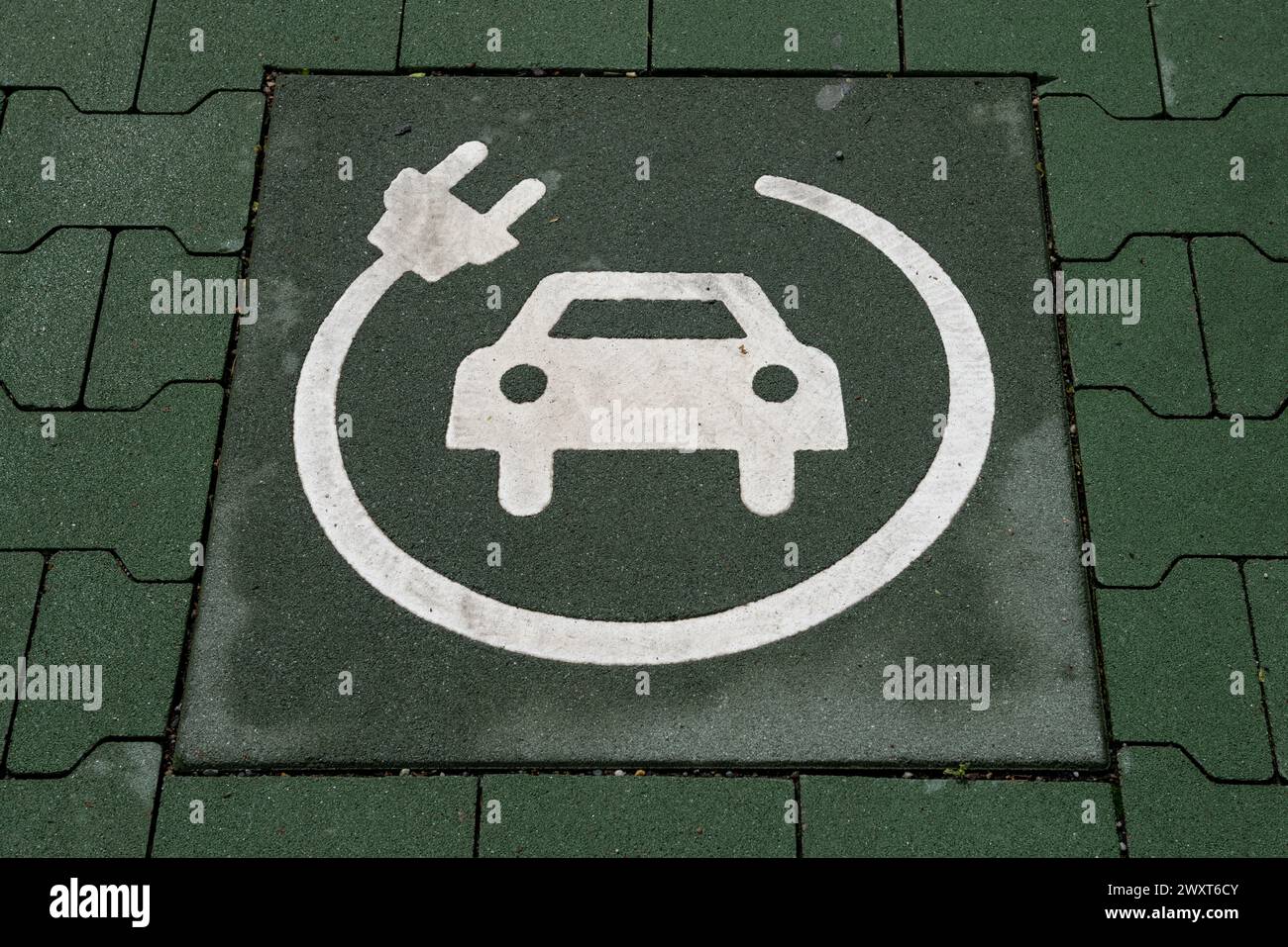 electric car, charging station is indicated by the car symbol and ...