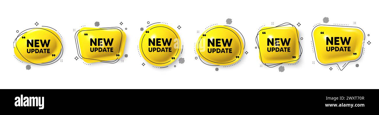 New update icon. Special offer sign. Speech bubble 3d icons set. Vector ...