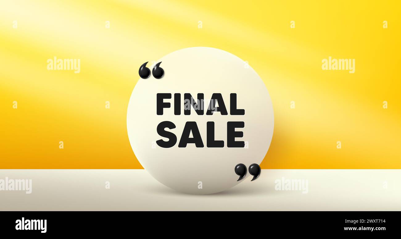 Final Sale tag. Special offer price sign. Circle frame, product stage ...