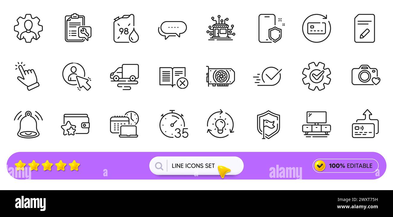 Delivery route, Reject book and Professional line icons for web app. Pictogram icon. Line icons ...