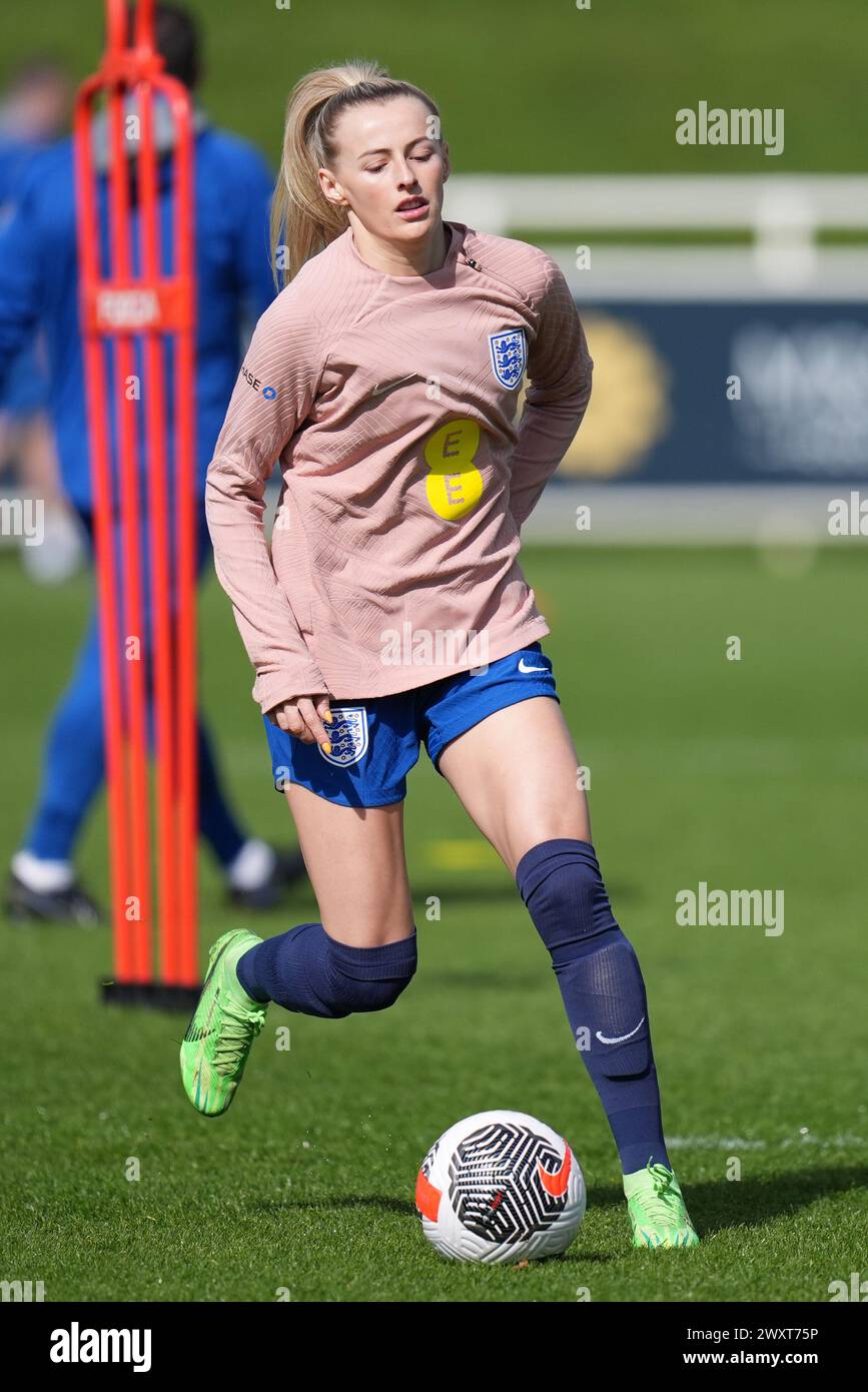 England's Chloe Kelly during a training session at St. George's Park ...