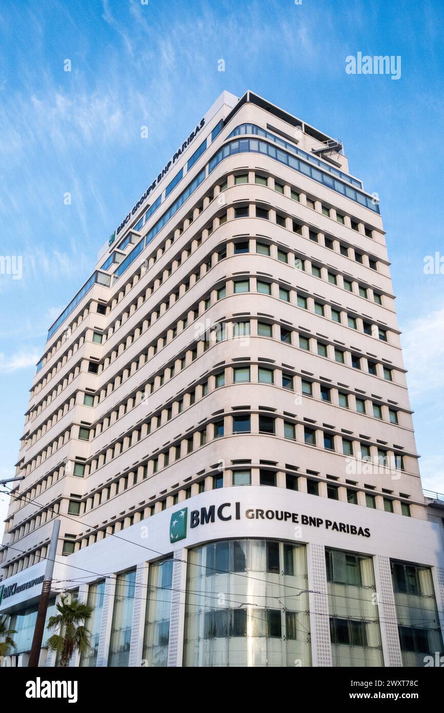 BMCI Groupe BNP Paribas head office on Place des Nations-Unies in ...