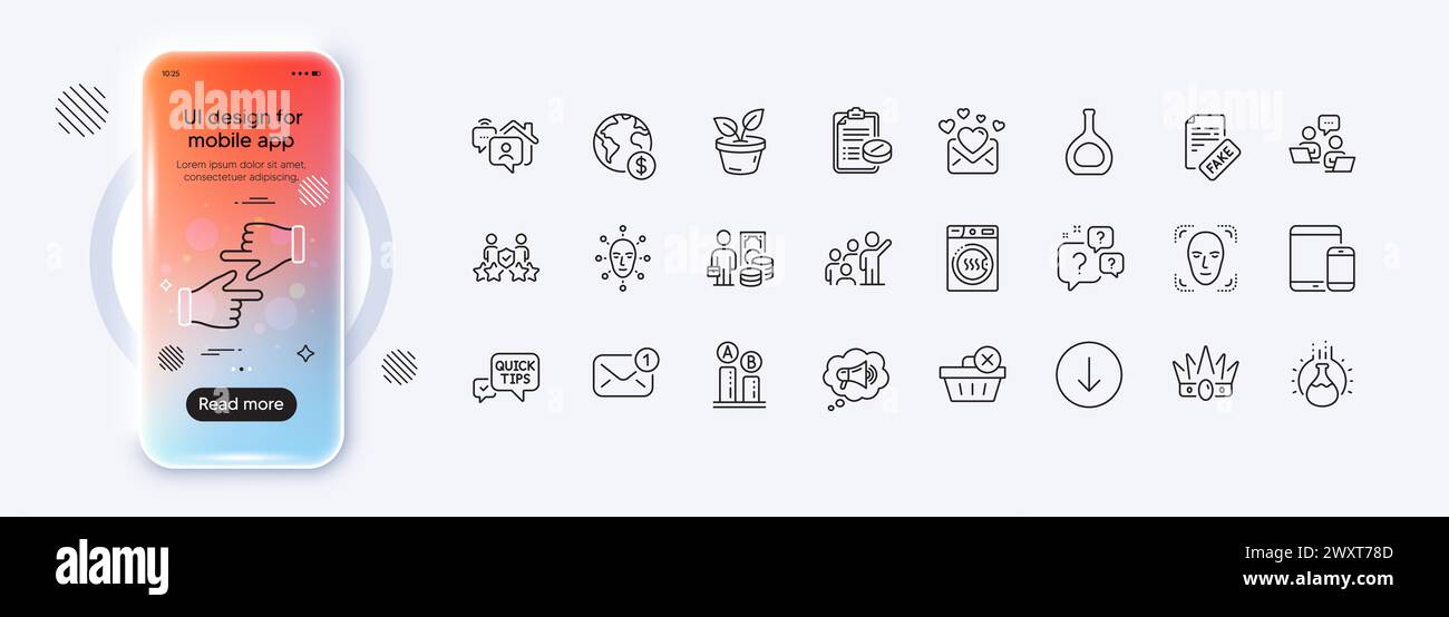 Chemistry experiment, Leadership and Global business line icons for web ...