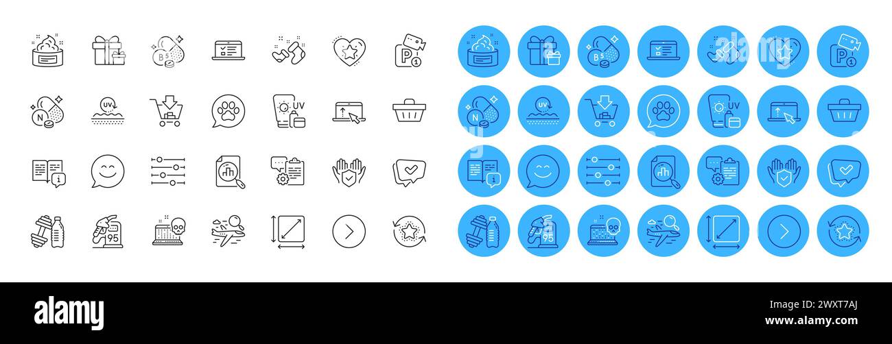 Manual, Search flight and Filter line icons pack. For web app. Color ...