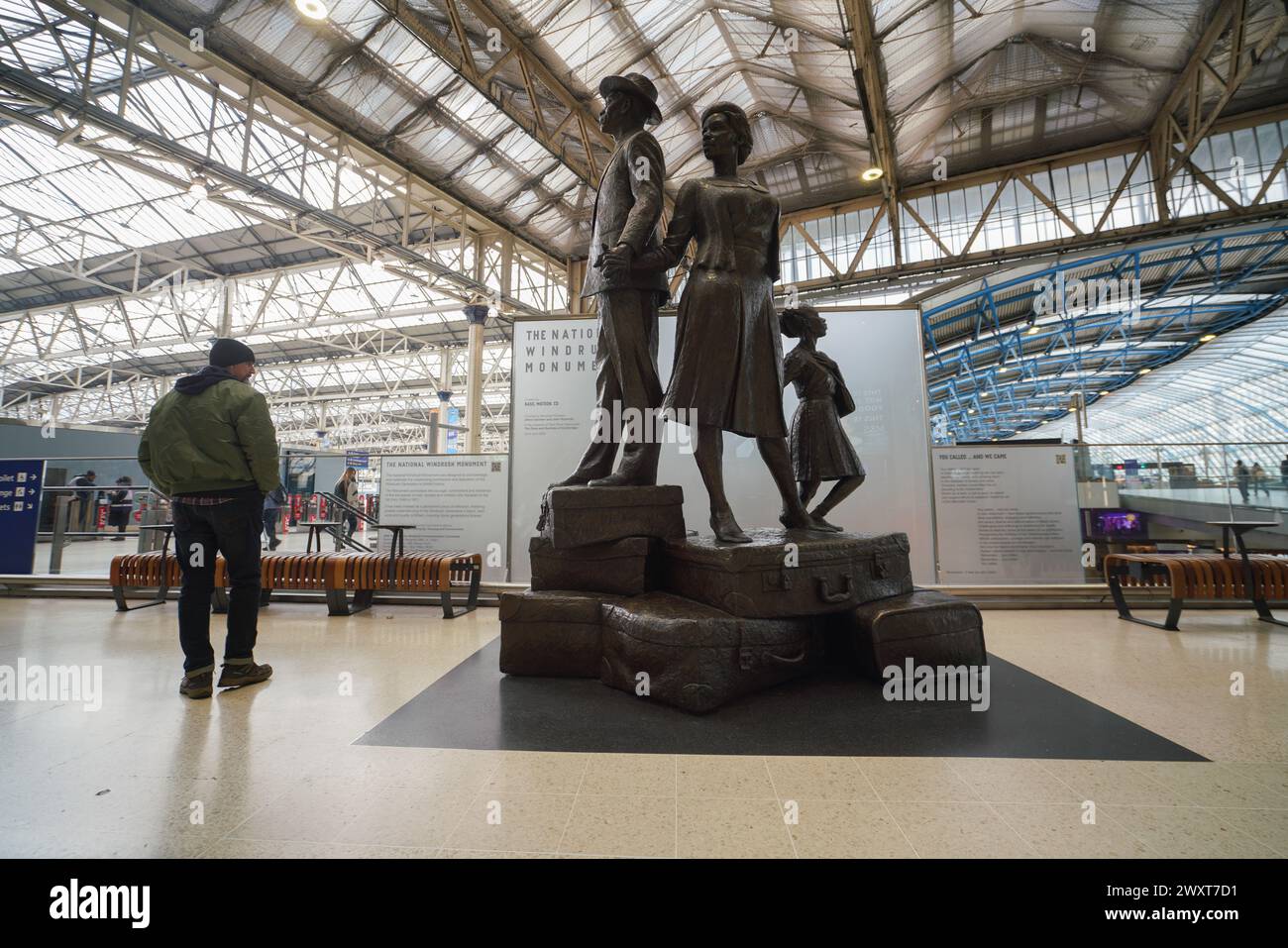 London 2 April 2024 . The National Windrush monument by Basil Watson at ...