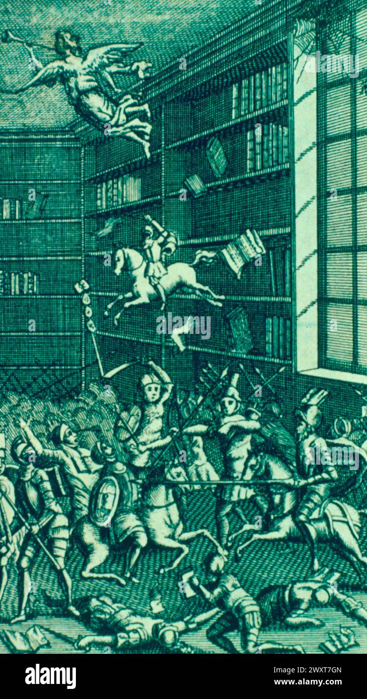 The frontispiece of Jonathan Swift's The Battle of the Books, England ...