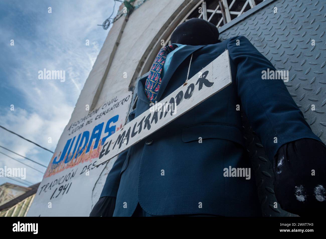 Traditional burning of Judas, on Easter Sunday, during Holy Week in the ...
