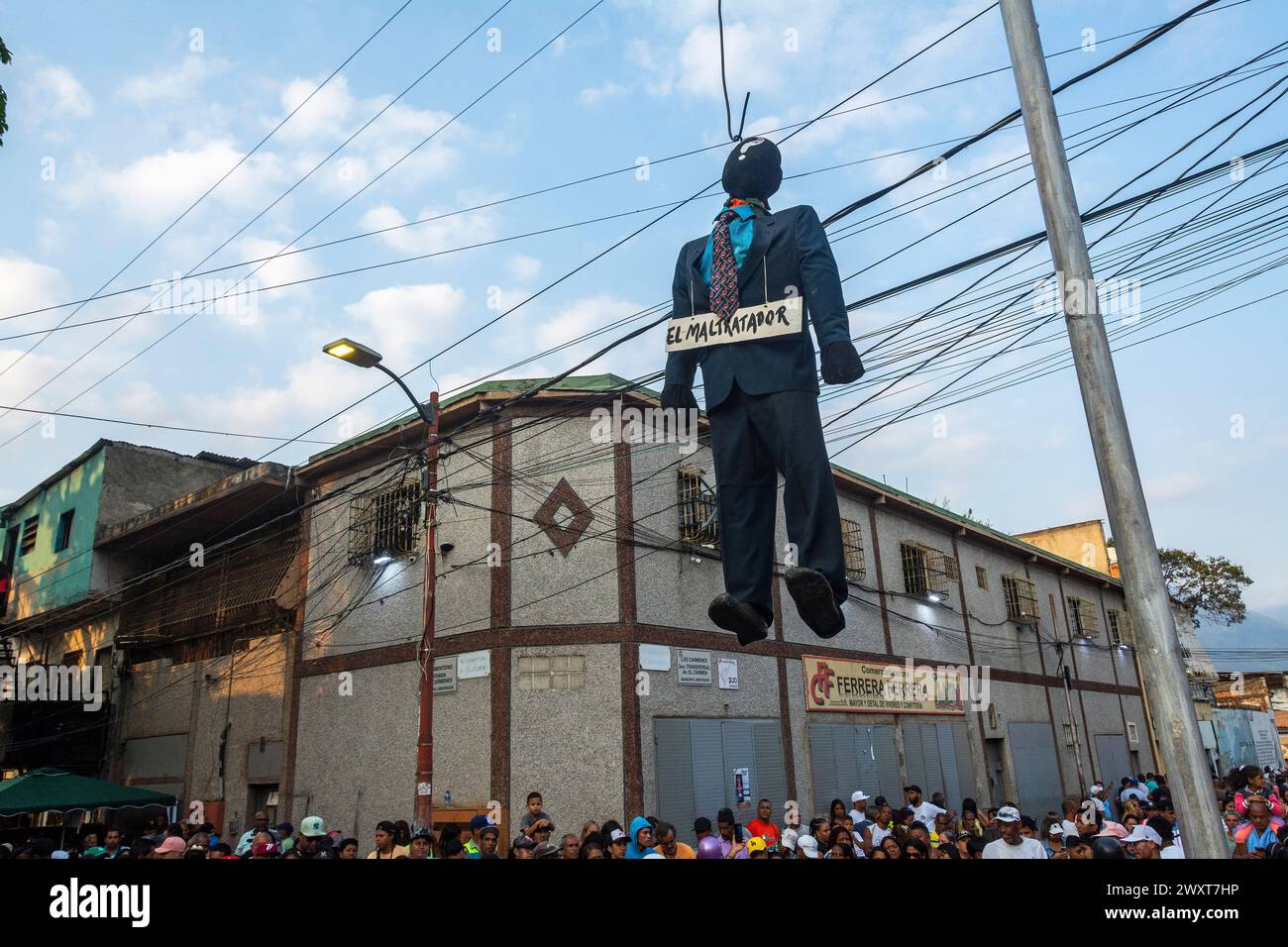 Traditional burning of Judas, on Easter Sunday, during Holy Week in the ...