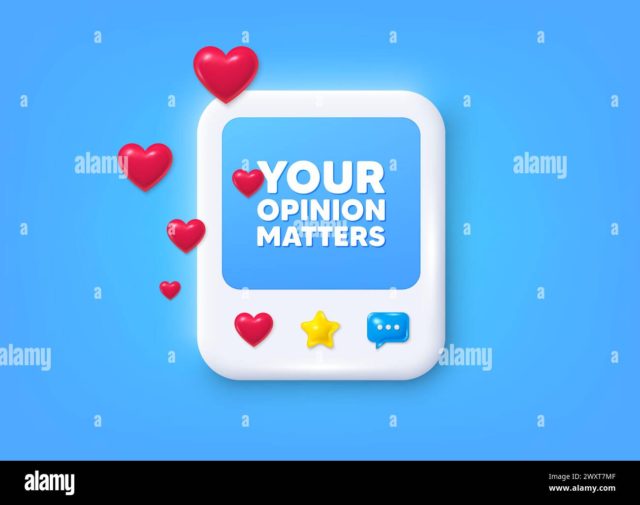 Your opinion matters symbol. Survey or feedback sign. Social media post ...