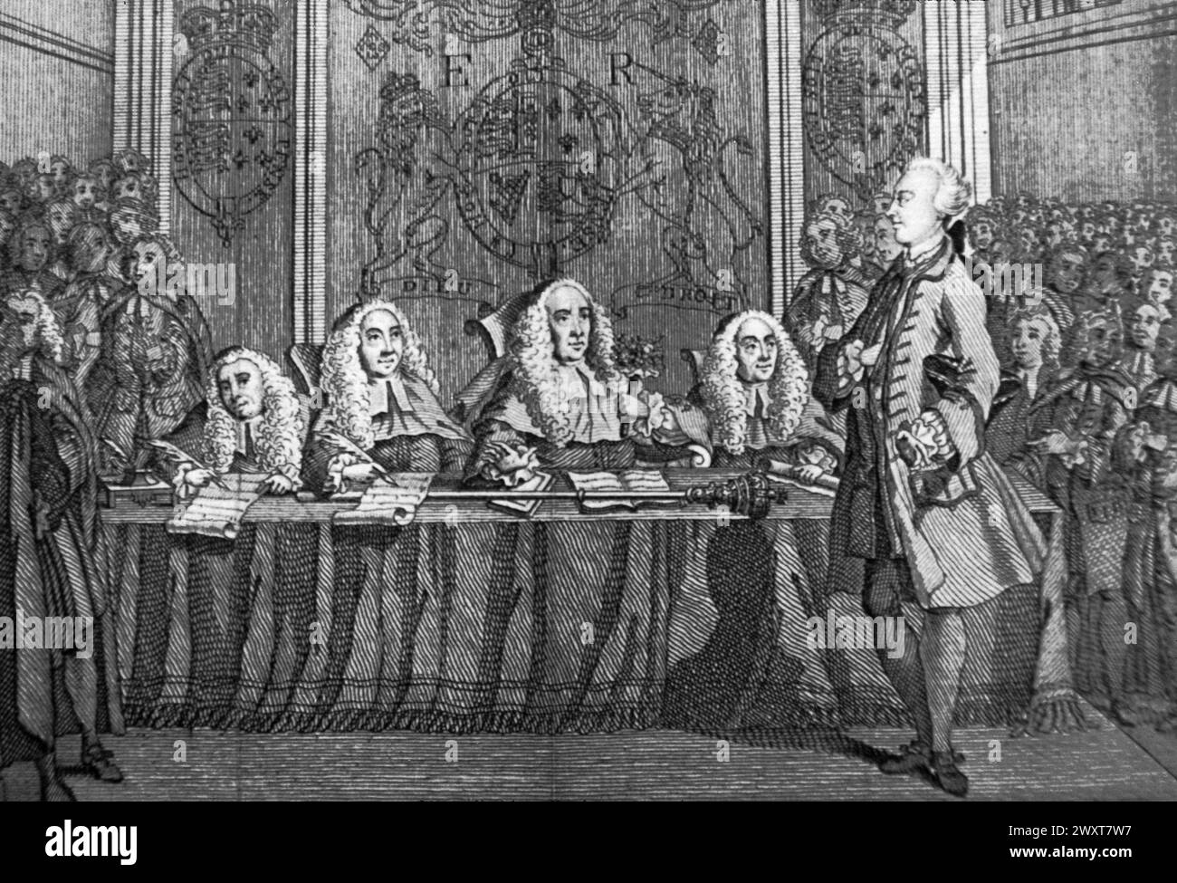 John Wilkes, Lord Mayor of London, surrenders, England, etching, 18th ...