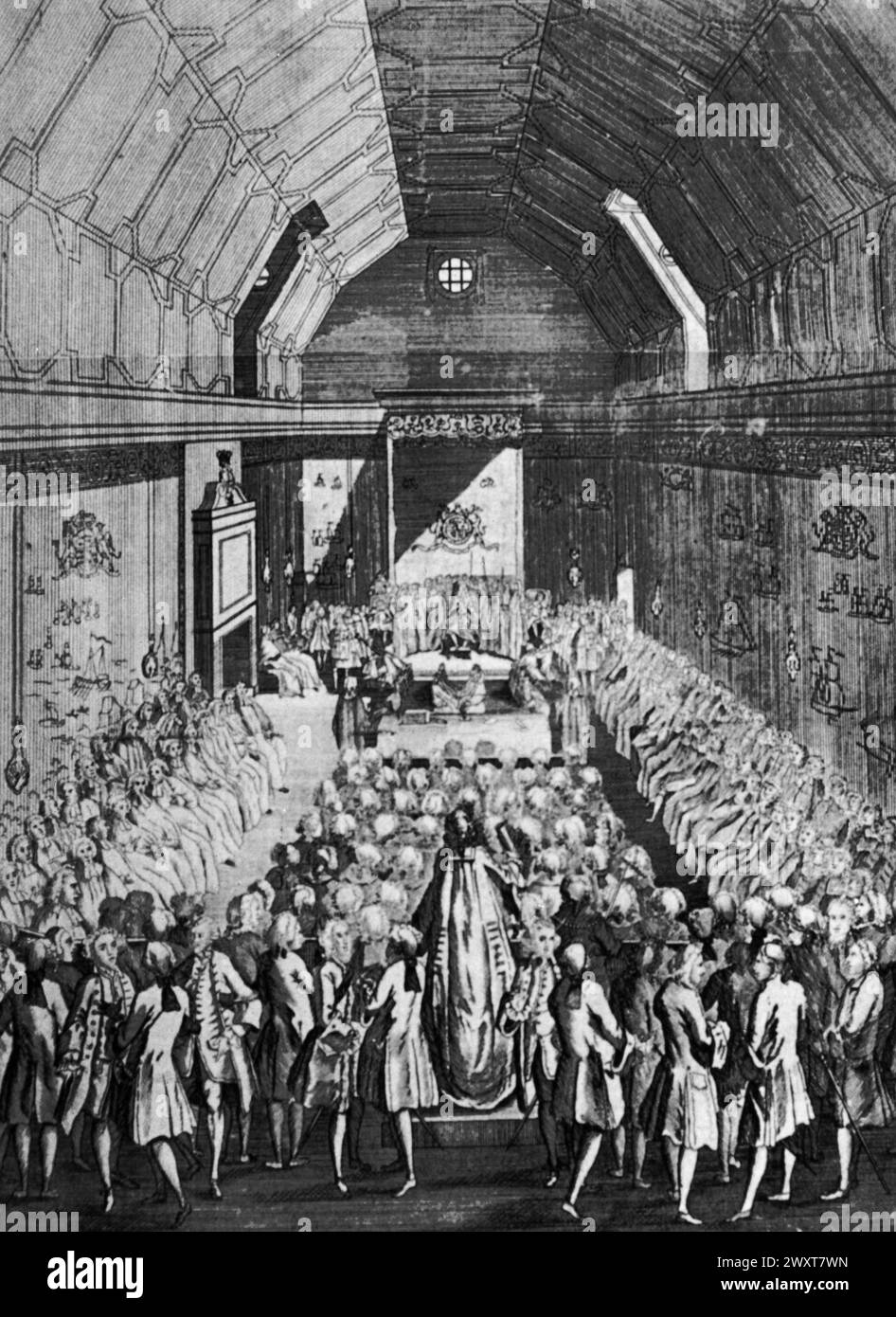 King George III of England before the House of Peers, 1769 ...