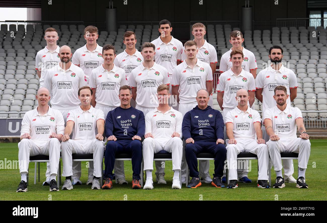 The Lancashire County Cricket Club players pose for a team photo during ...