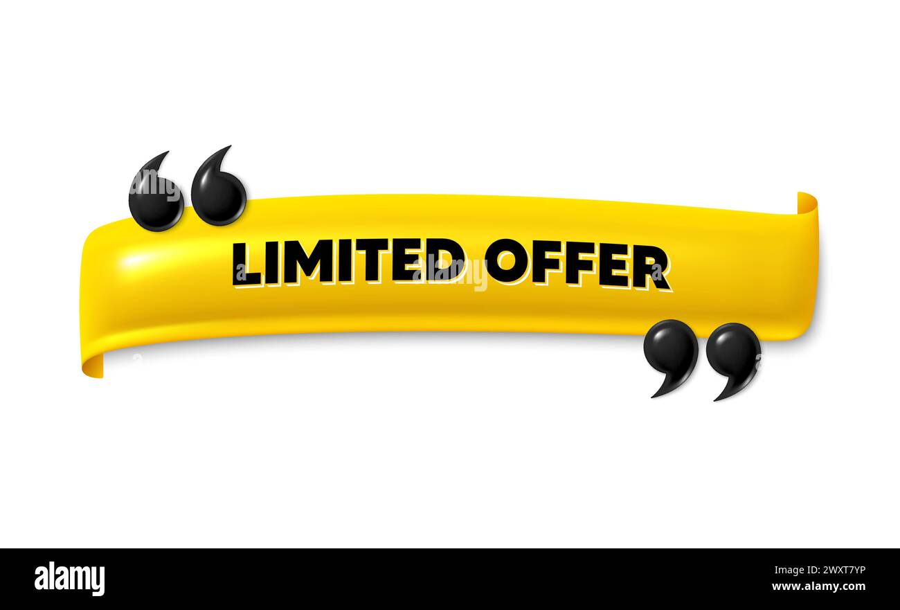Limited offer symbol. Special promotion sign. 3d ribbon banner. Vector ...