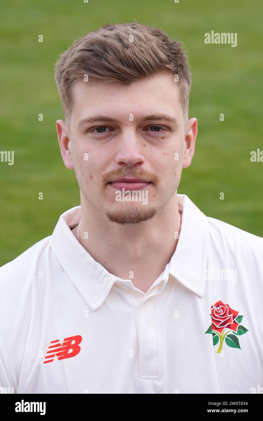 Lancashire's Mitchell Stanley poses for a photograph, during a media ...