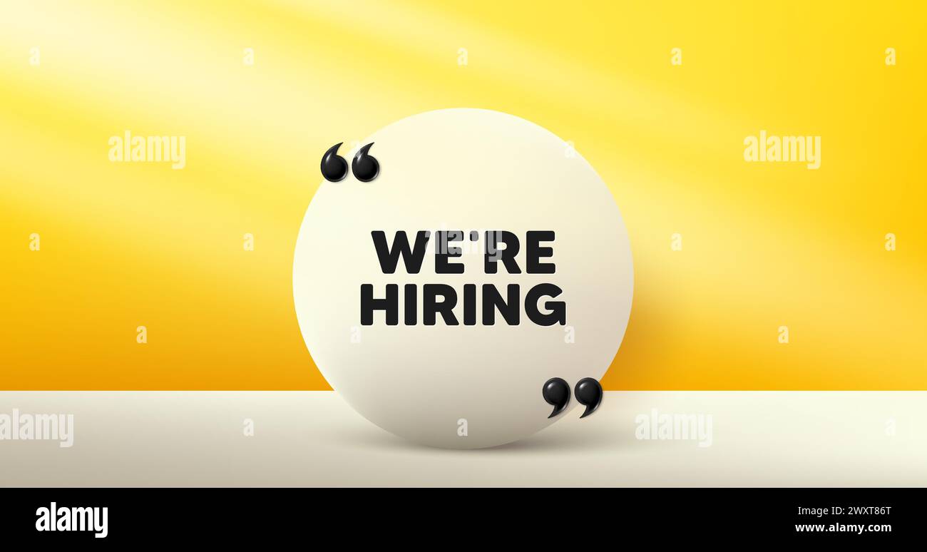 We are hiring symbol. Recruitment agency sign. Circle frame, product ...