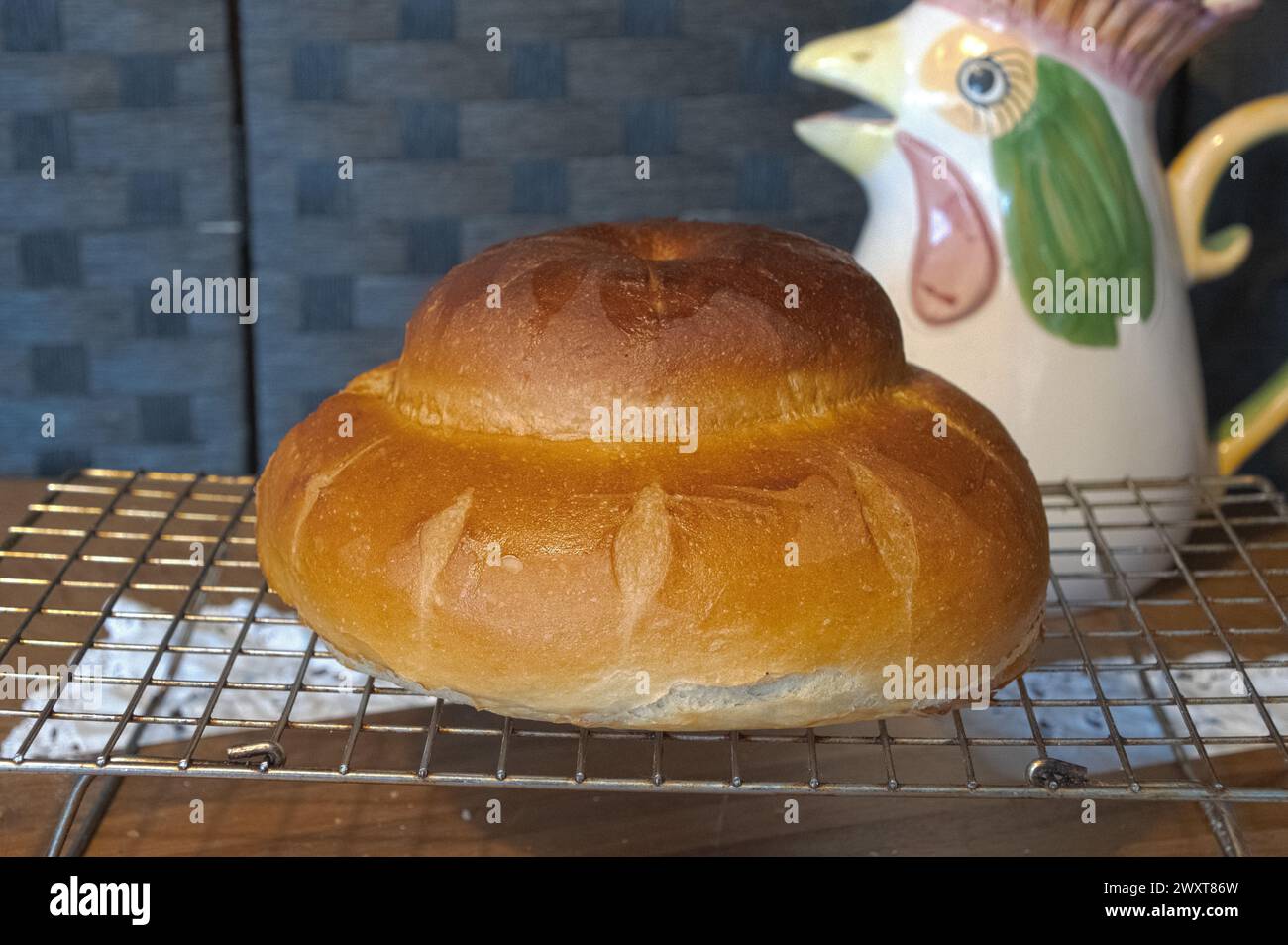 fresh home made bread cottage core traditional cottage loaf Stock Photo ...