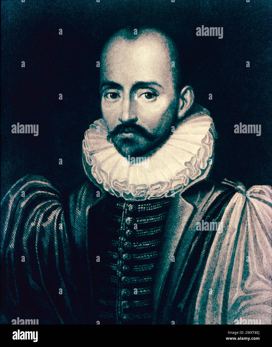 Portrait of French Renaissance philosopher Michel de Montaigne, France ...