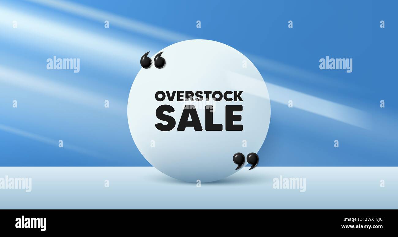 Overstock sale tag. Special offer price sign. Circle frame, product ...