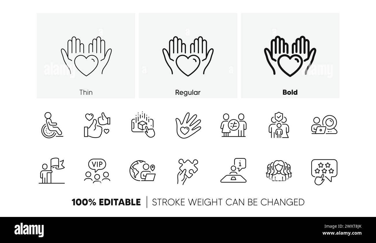 Augmented reality, Ranking star and Like line icons. For web app, printing. Line icons. Vector ...